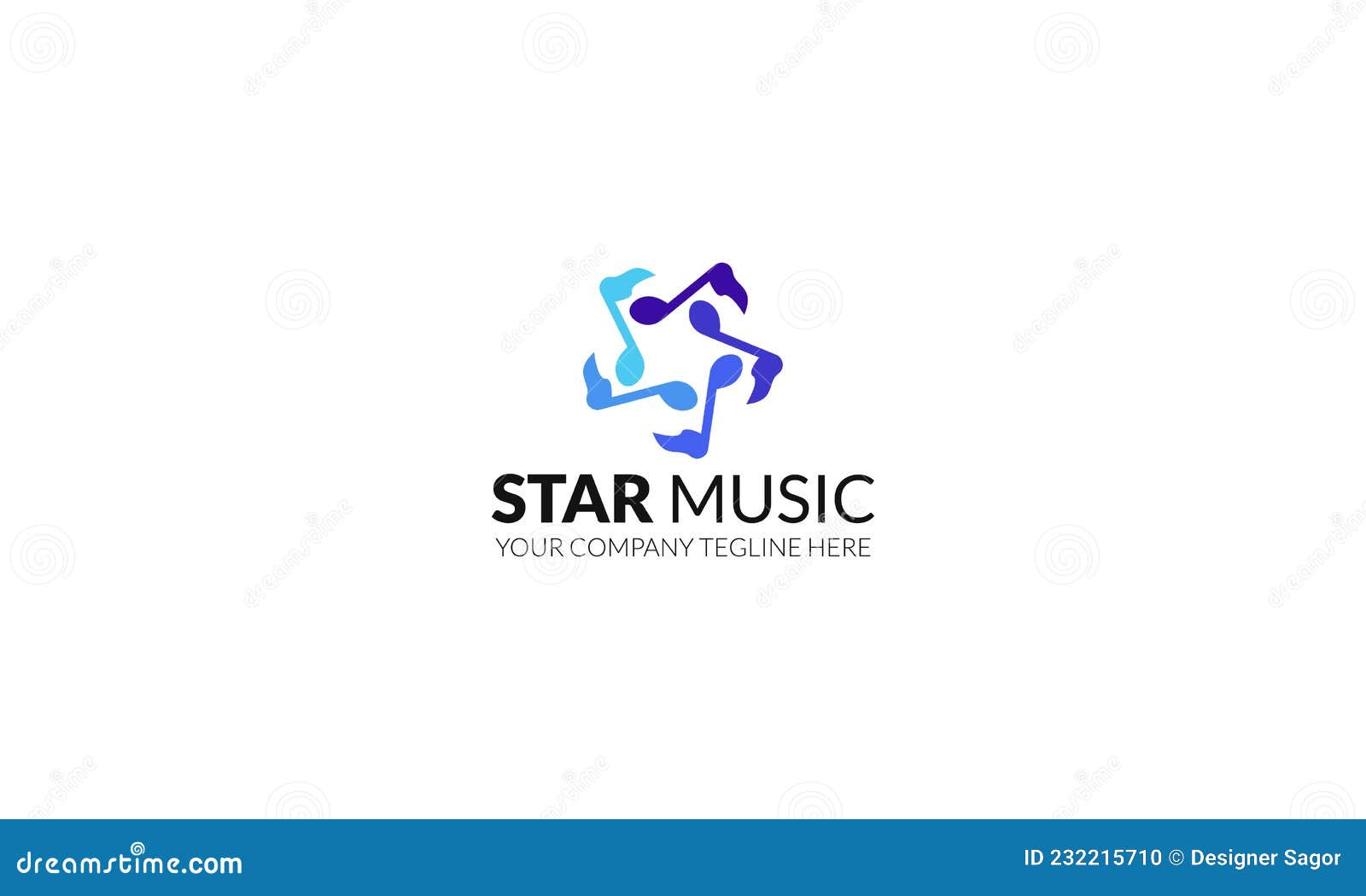 Flat Star Music Logo Design Vector Stock Vector - Illustration of rock ...