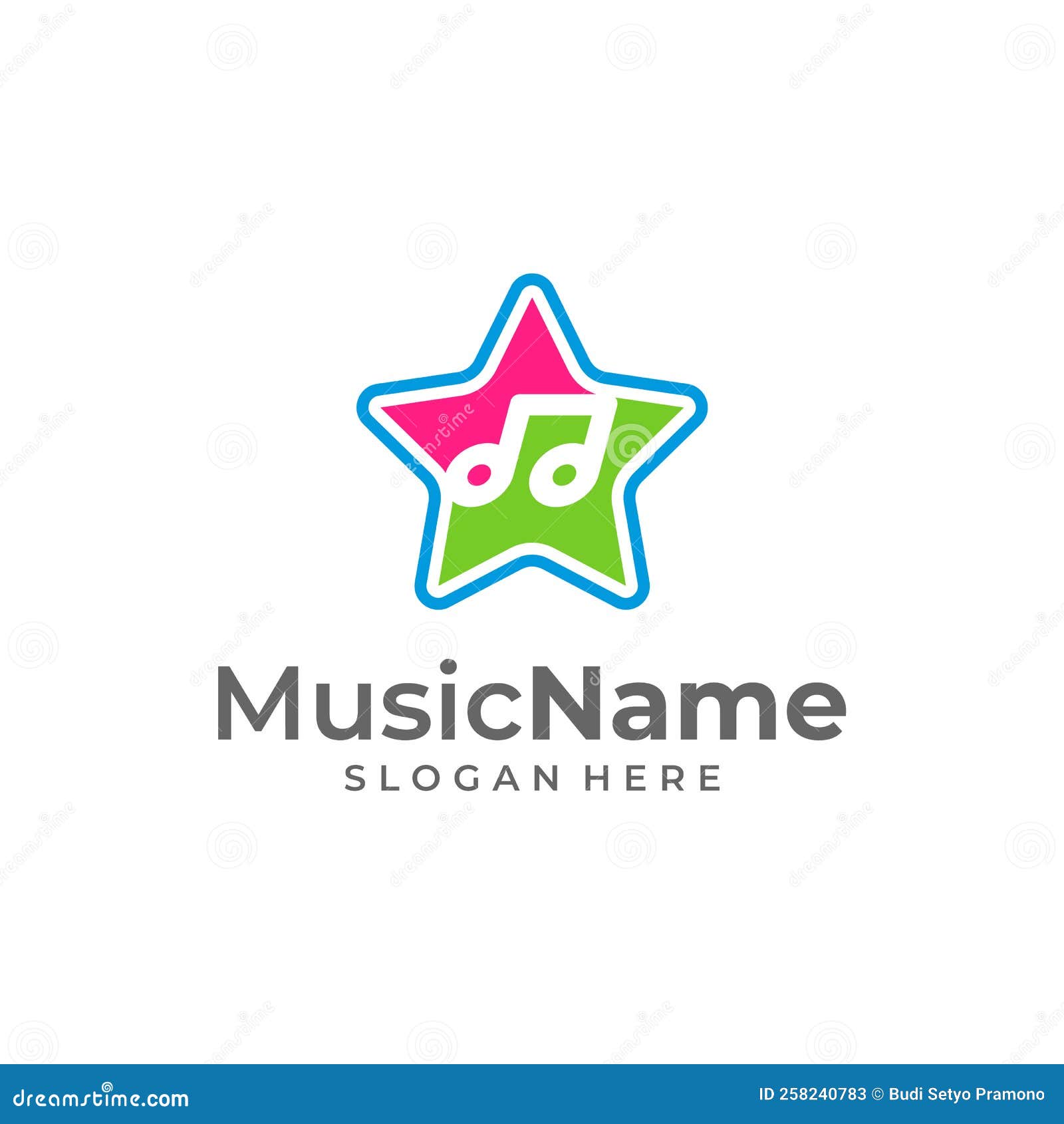 Star Music Logo Illustration Template. Music Note Logo Design Concept ...