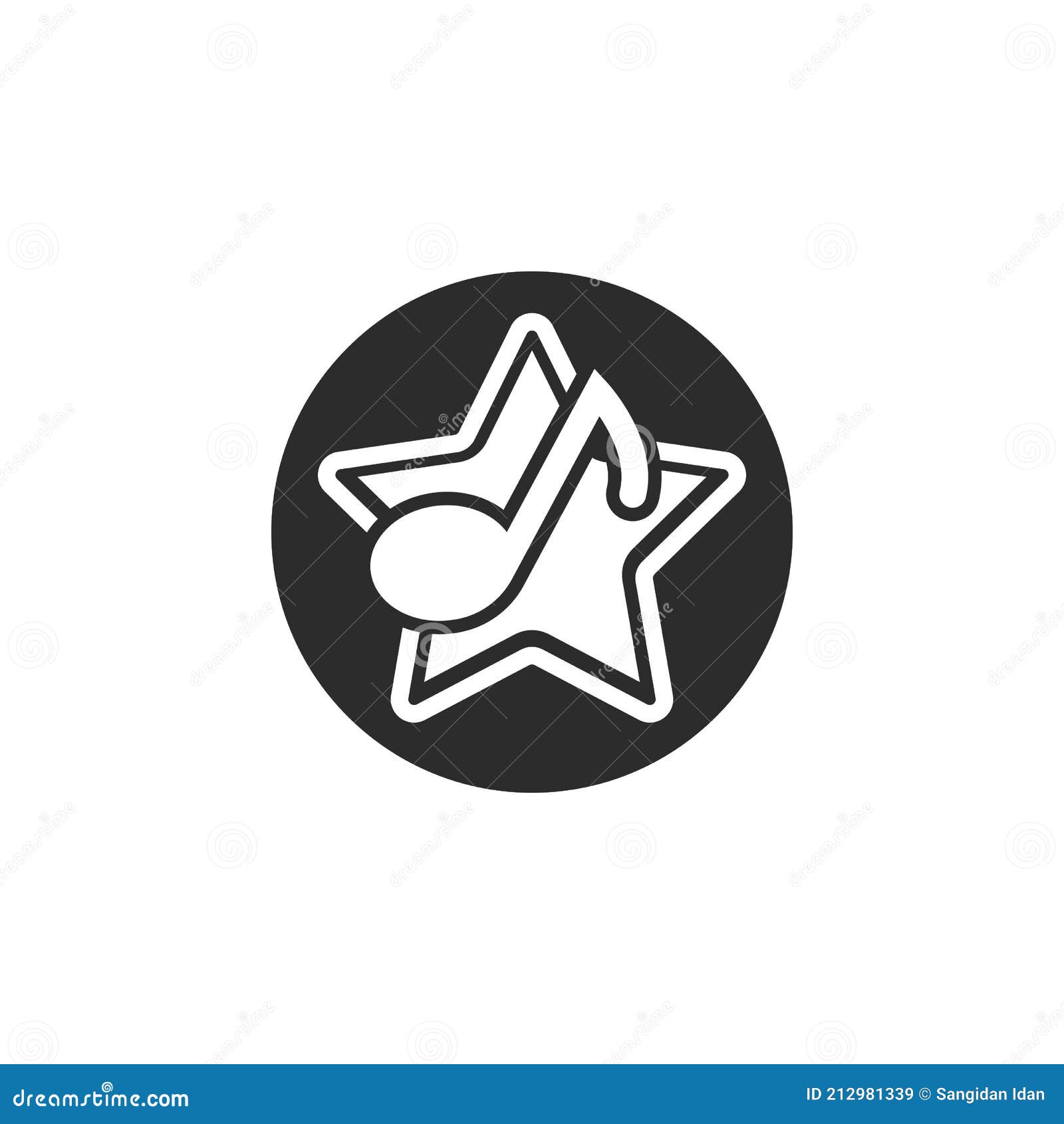 Star Music Note Vector Illustration Icon Stock Vector - Illustration of ...
