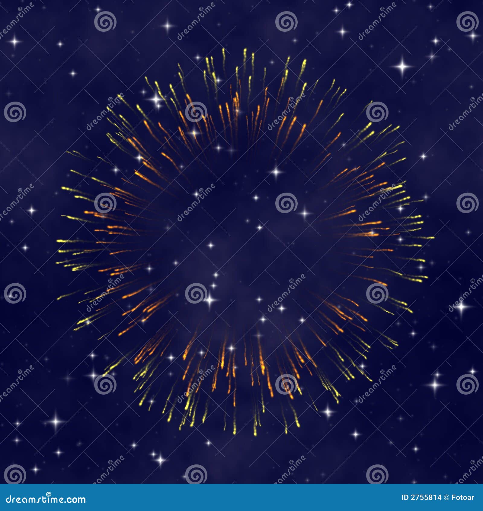 Star Night Sky with Firework Stock Illustration - Illustration of ...