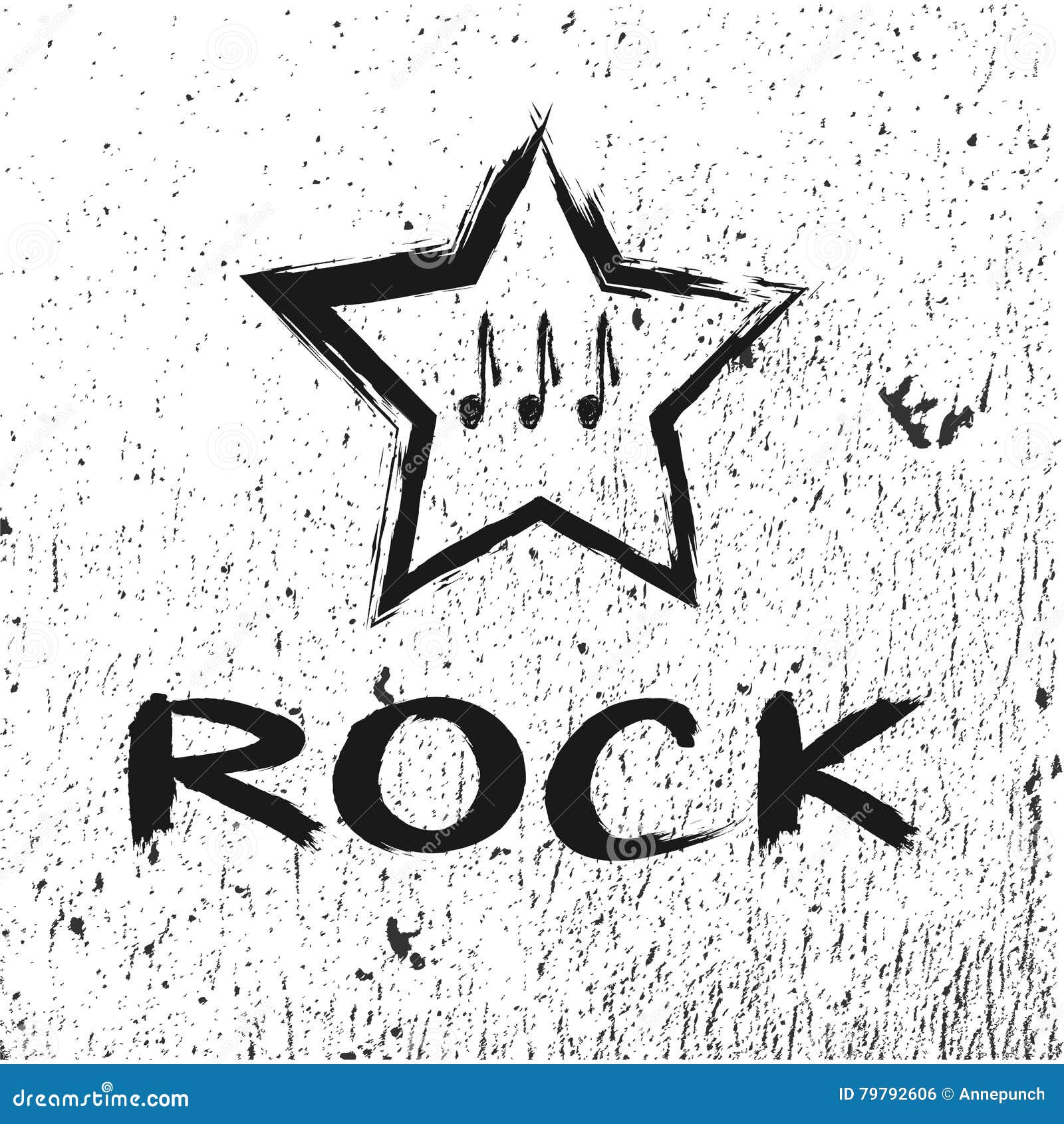 Star Note, Handwriting Rock. Grunge Texture. Stock Vector ...