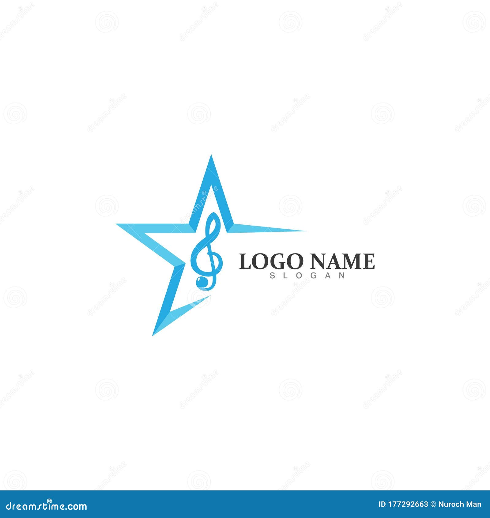 Star Note Music Icon Logo Design Template. Stock Vector - Illustration ...