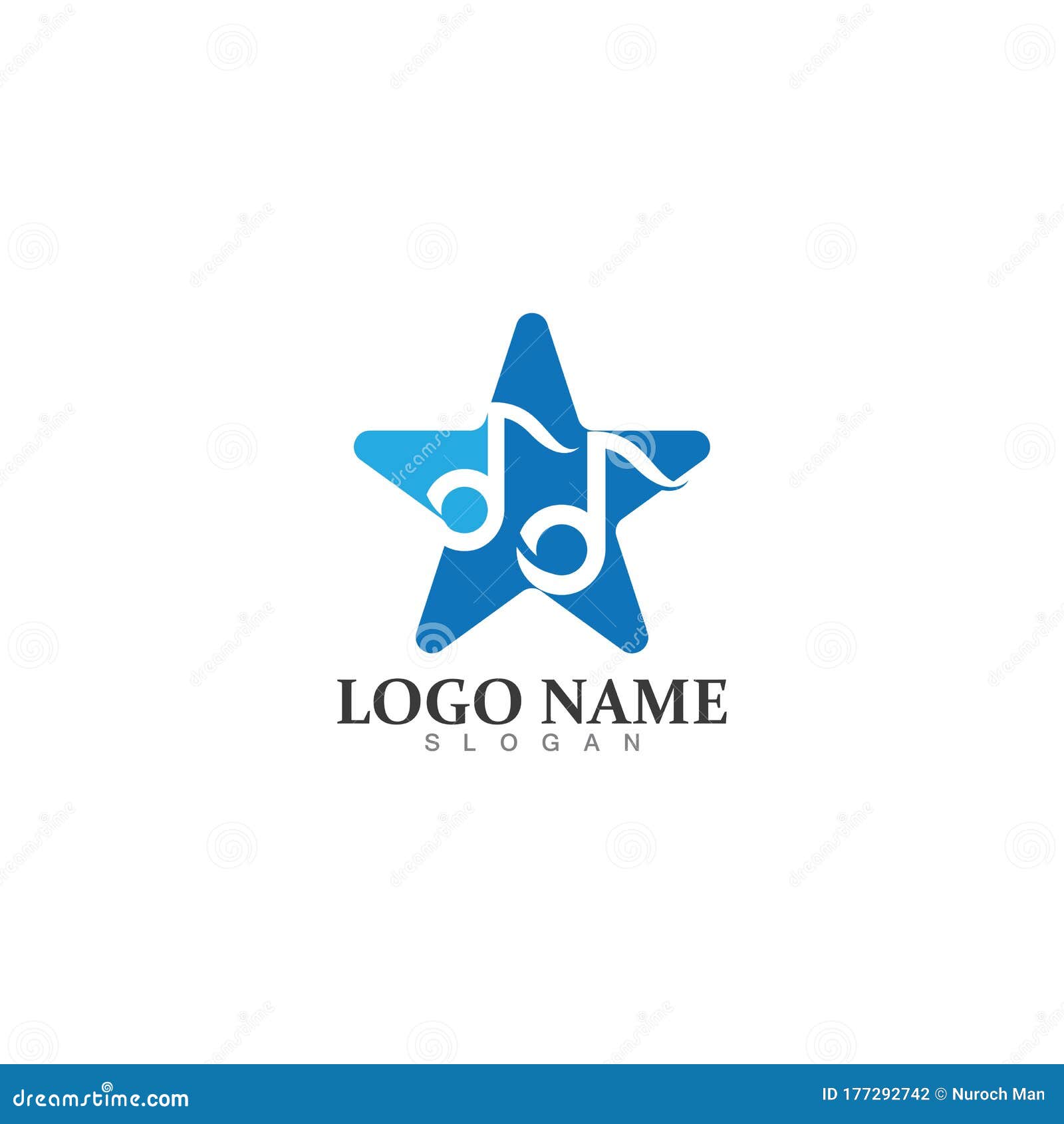 Star Note Music Icon Logo Design Template. Stock Vector - Illustration ...