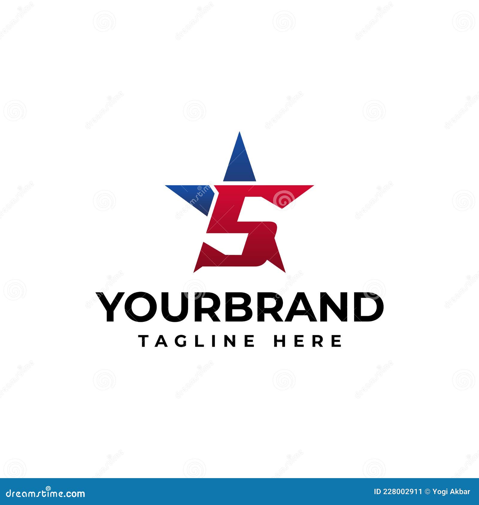 Star with Number 5 Logo Design Vector with Blue Star. Star Logo Design ...