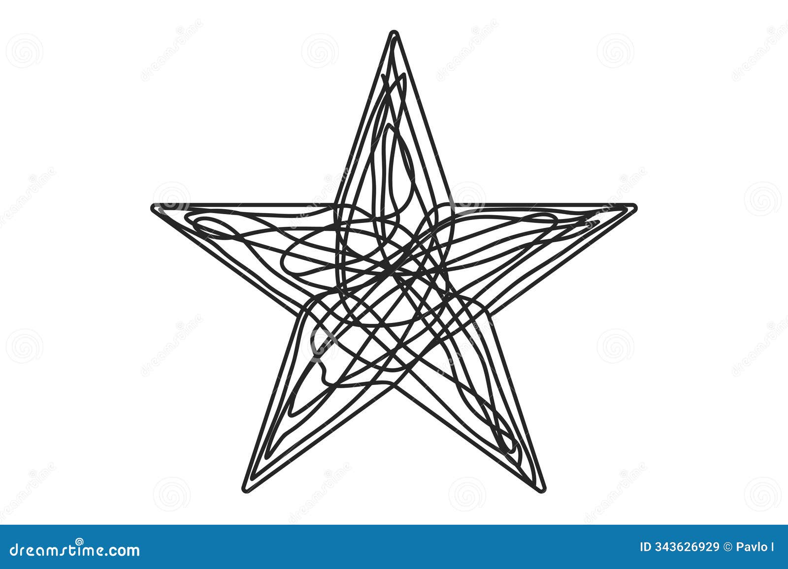 Star in One Continuous Line Style, Drawing Linear Star Stock Vector ...