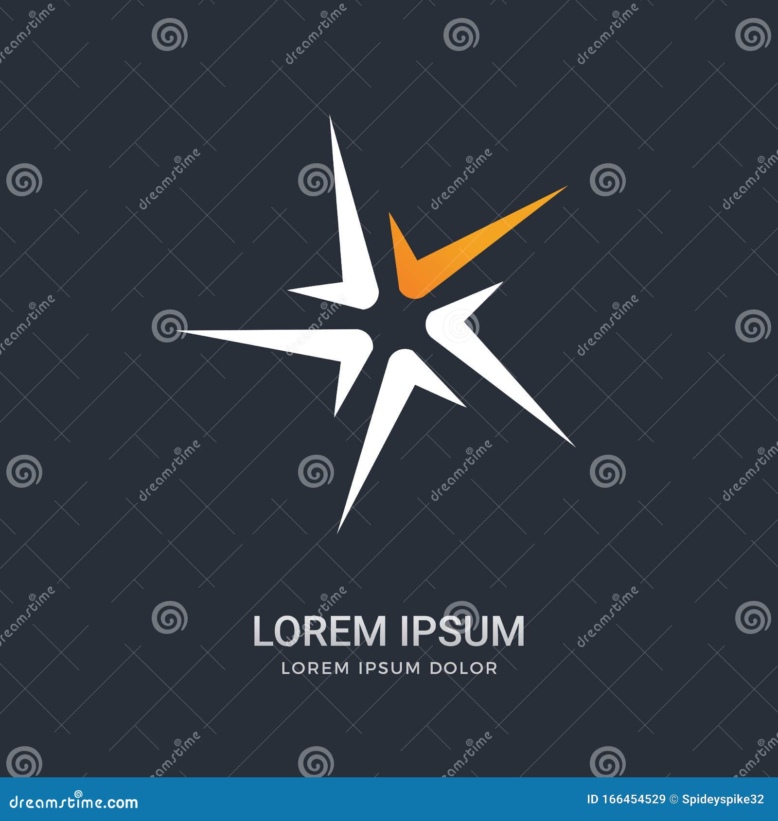 Star with One Orange Swoosh. Vector Illustration Stock Vector ...
