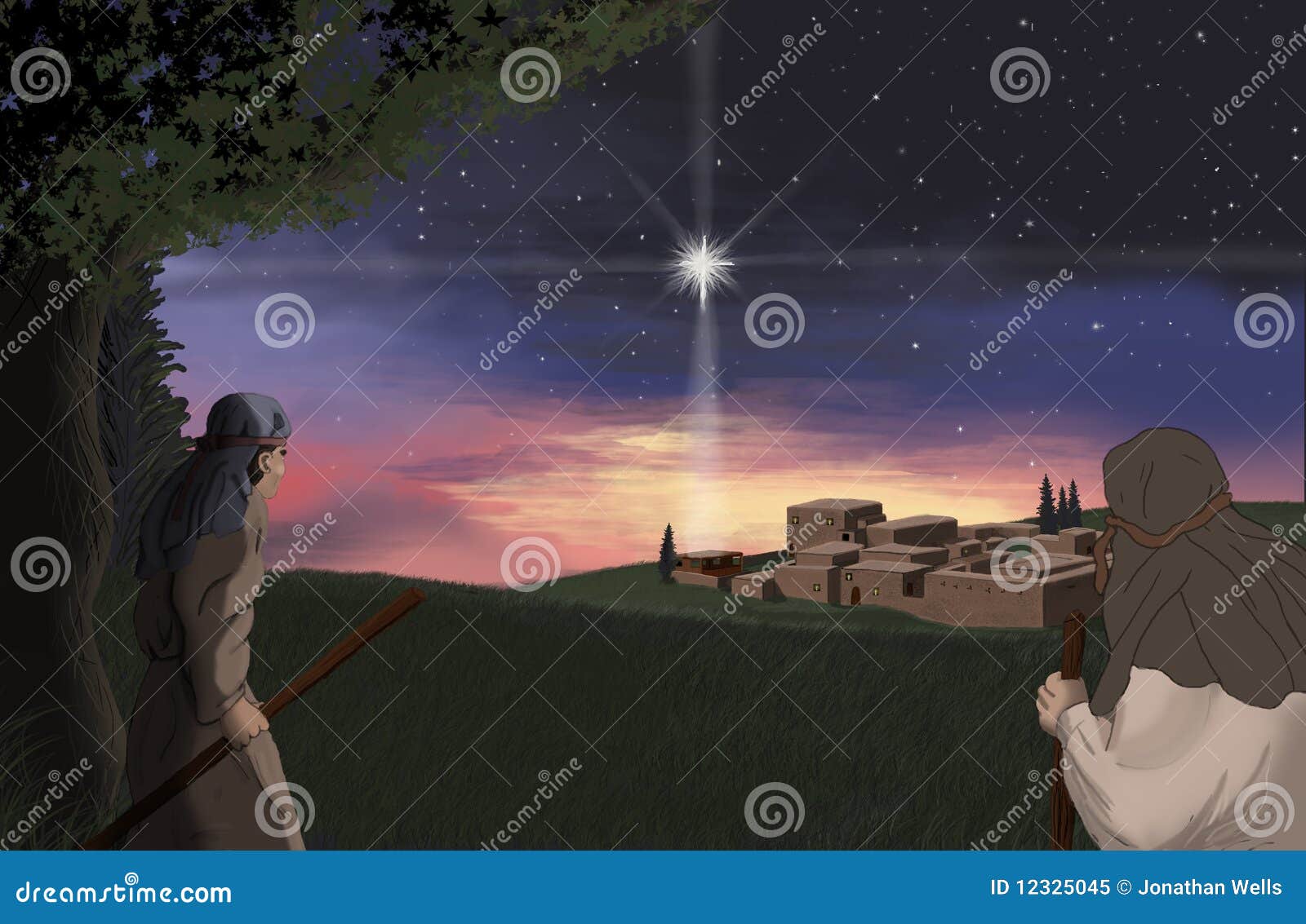 Star Over Bethlehem stock illustration. Illustration of birth - 12325045