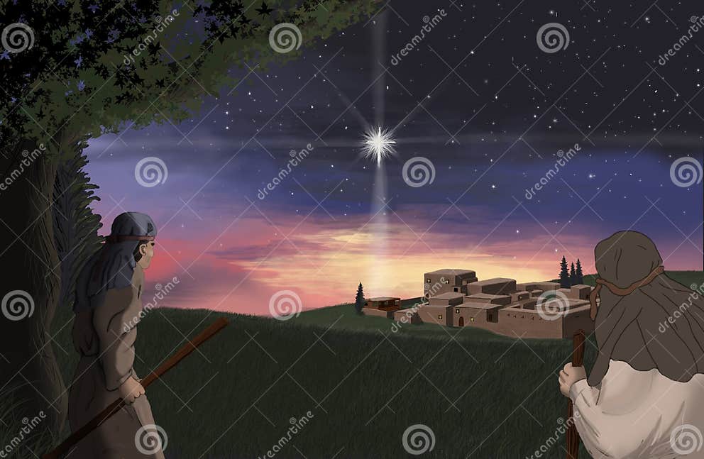 Star Over Bethlehem stock illustration. Illustration of birth - 12325045