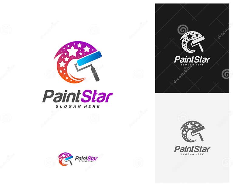 Star Paint Logo Design Vector, Creative Paint Star Logo Template, Icon ...