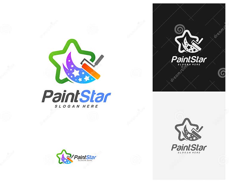 Star Paint Logo Design Vector, Creative Paint Star Logo Template, Icon ...