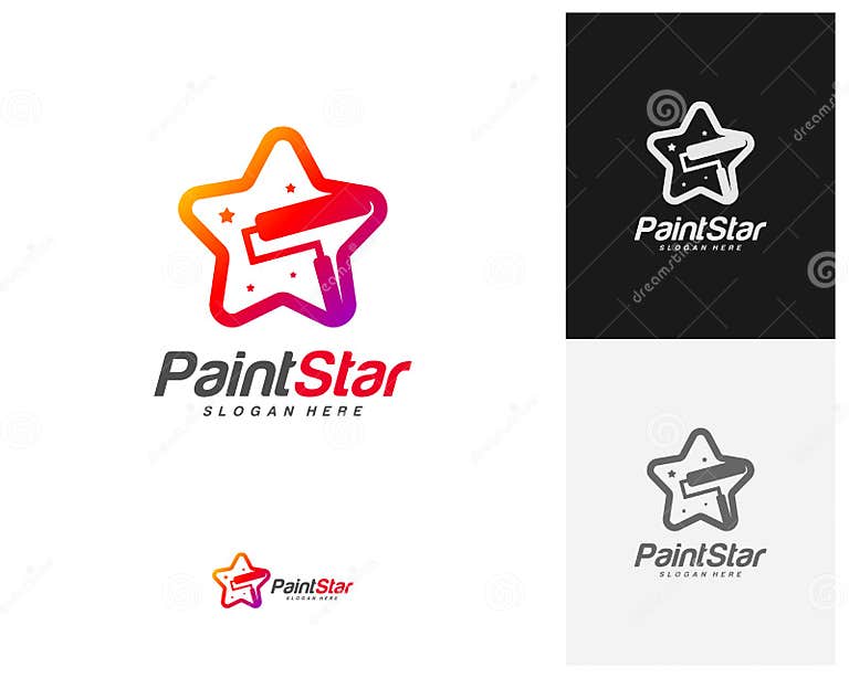 Star Paint Logo Design Vector, Creative Paint Star Logo Template, Icon ...
