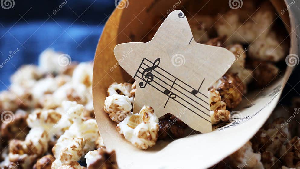 Star of Paper Notes and Popcorn Stock Image - Image of white, note ...