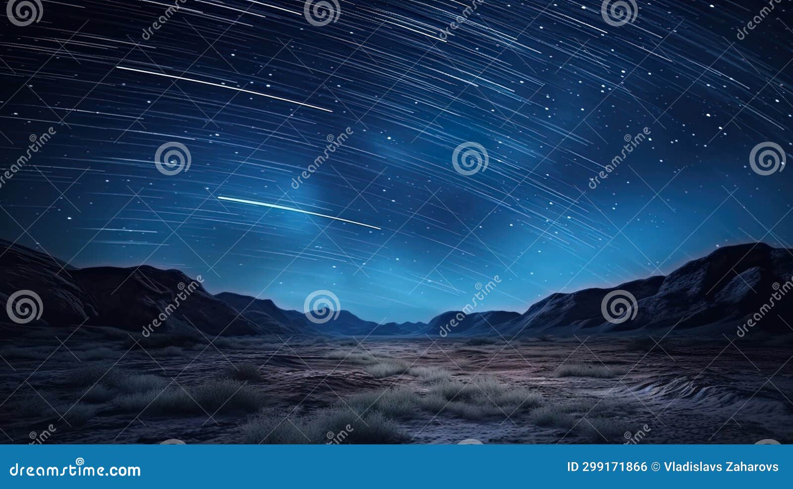 Star Path Traces of Stars in the Night Sky Stock Illustration ...