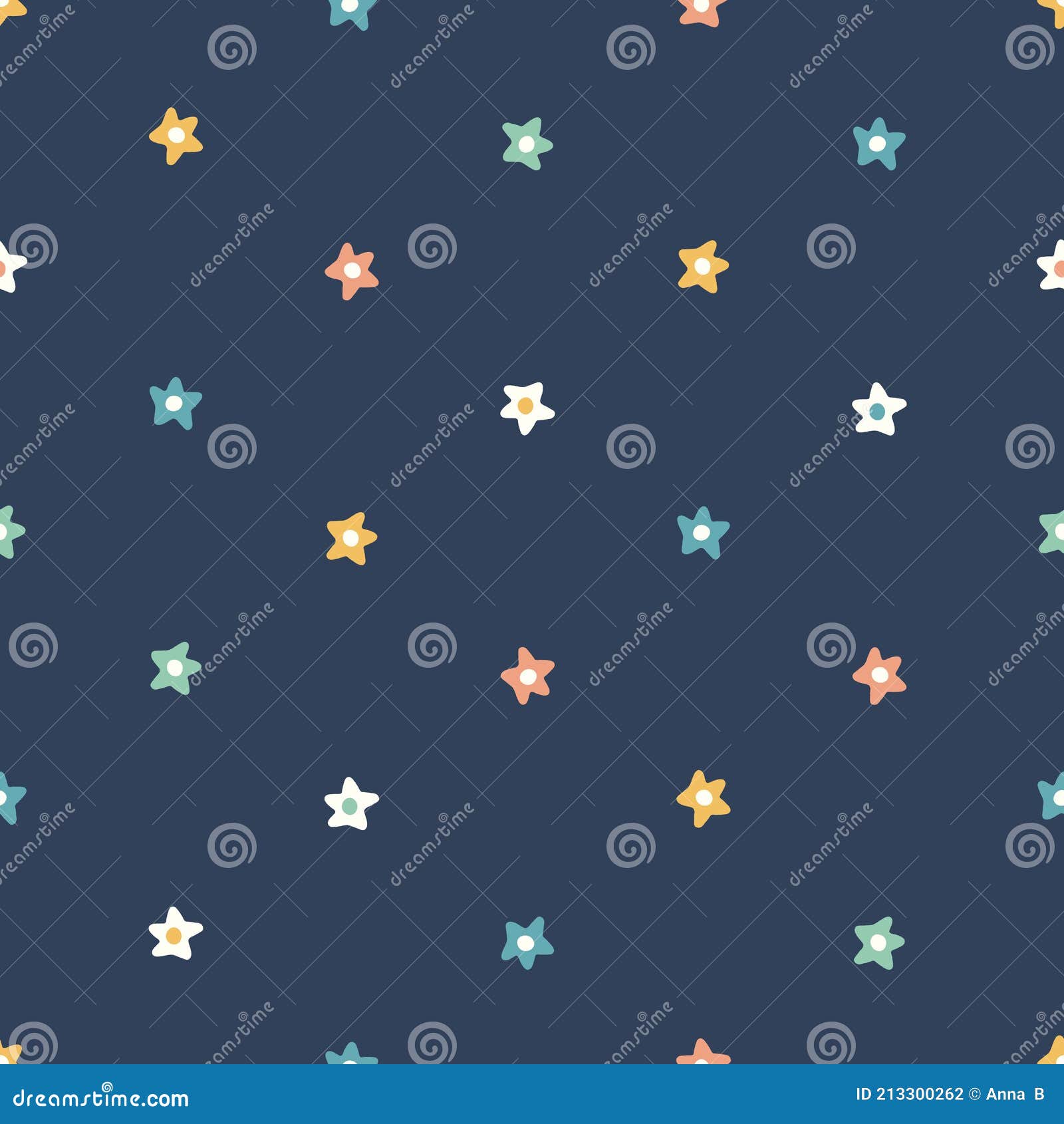 Star Pattern Background, Cute Vector Seamless Repeat of Small Hand ...