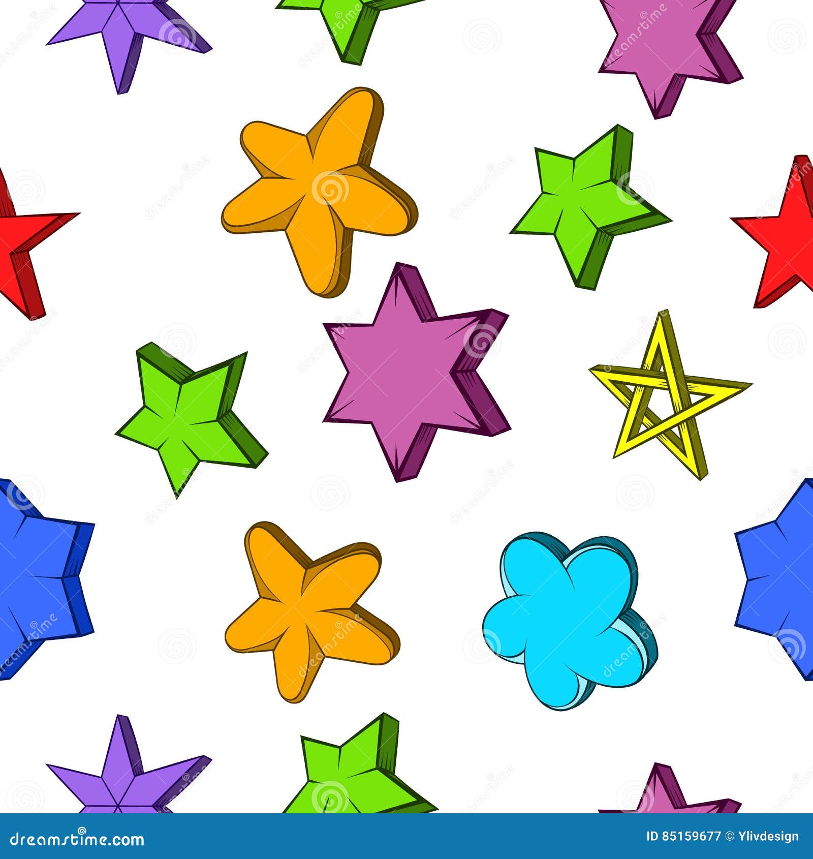 Star Pattern, Cartoon Style Stock Vector - Illustration of graphic ...