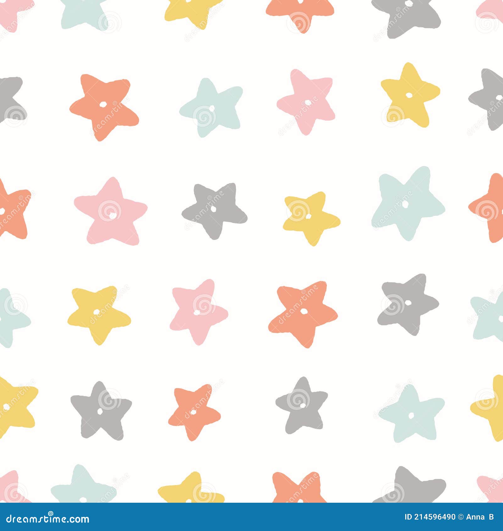 Star Pattern. Cute Vector Seamless Pattern of Colourful Star Shapes in ...
