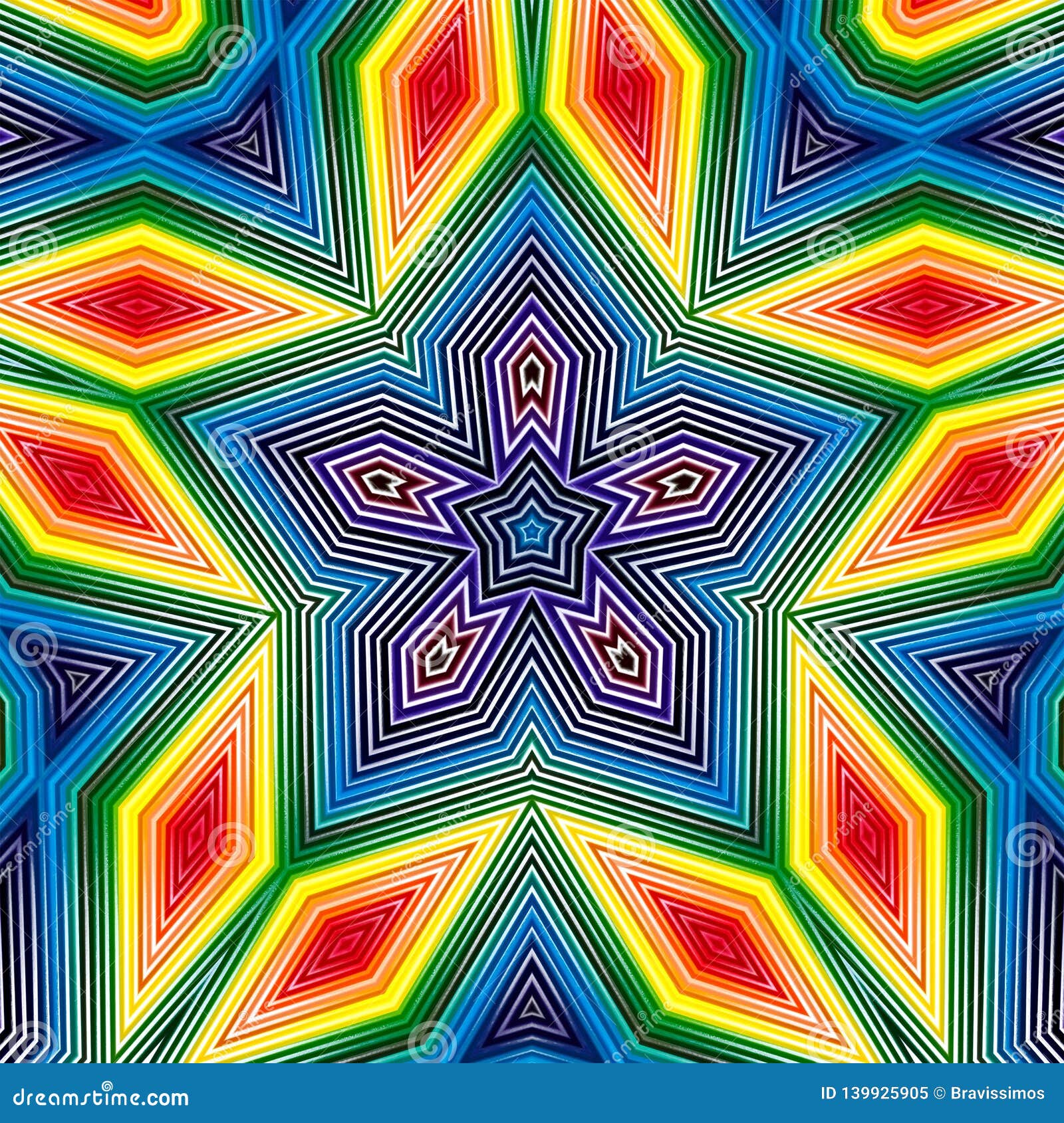 Star Pattern Geometric Background Abstract. Kaleidoscopic Stock ...