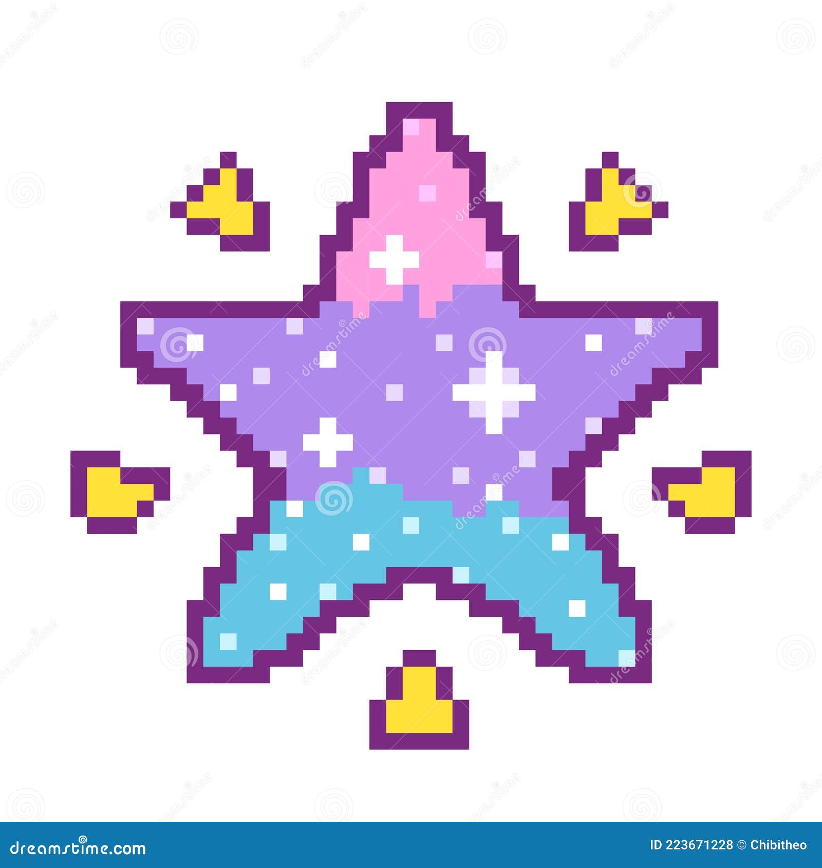 Star Pattern. Pixels Star Image 8 Bit Stock Vector - Illustration of ...