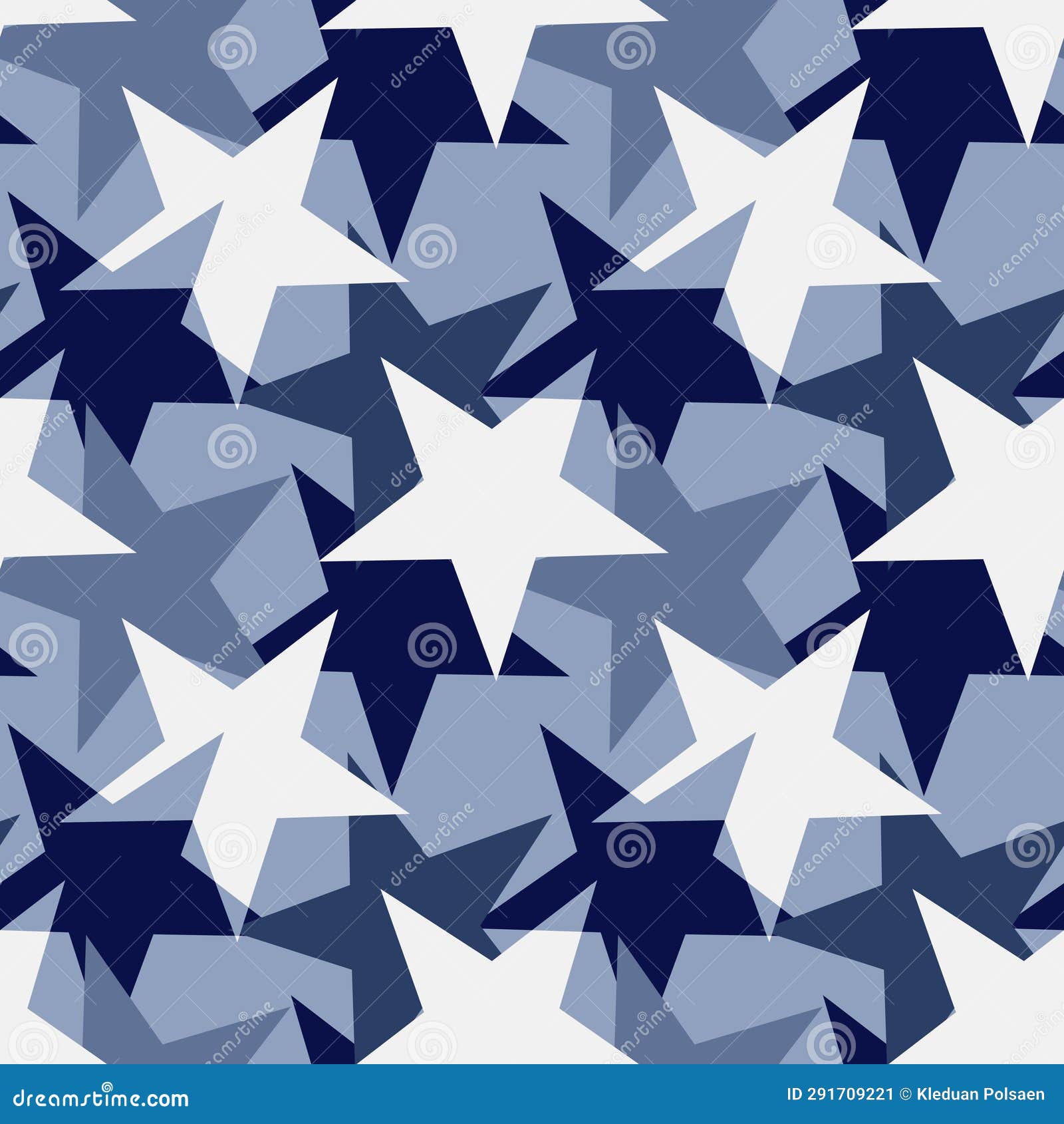 Star Pattern Seamless on the White and Blue Background. Stock ...