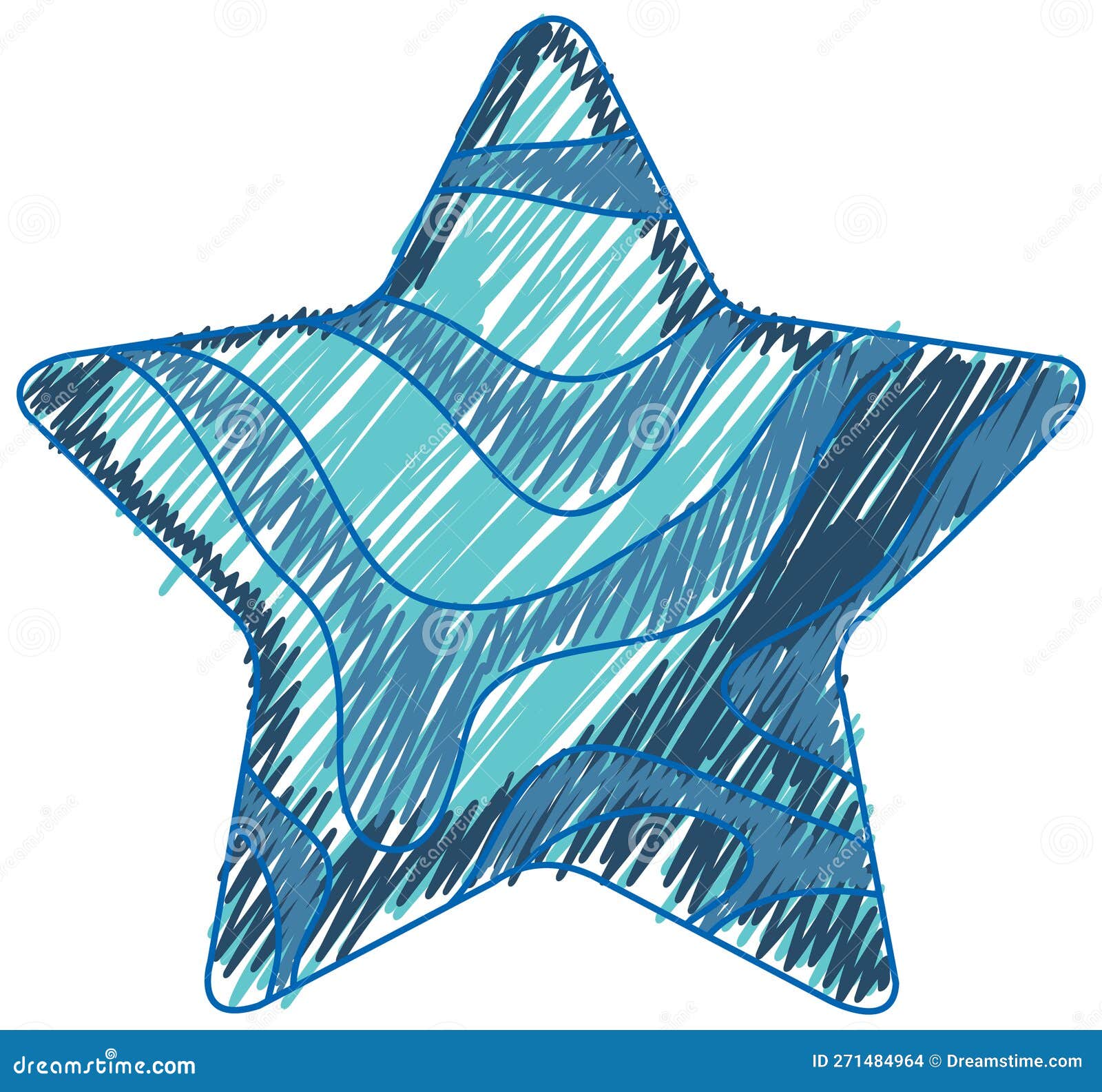 Star Pencil Colour Child Scribble Style Stock Vector - Illustration of ...