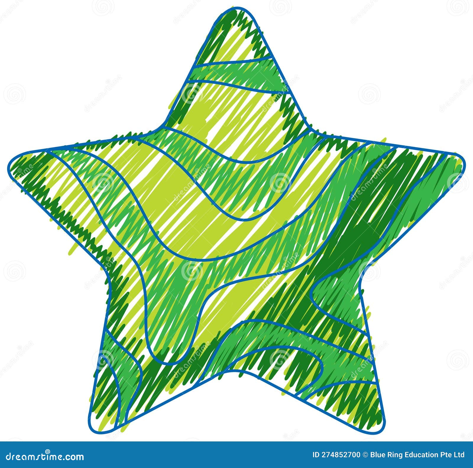 Star Pencil Colour Child Scribble Style Stock Vector - Illustration of ...