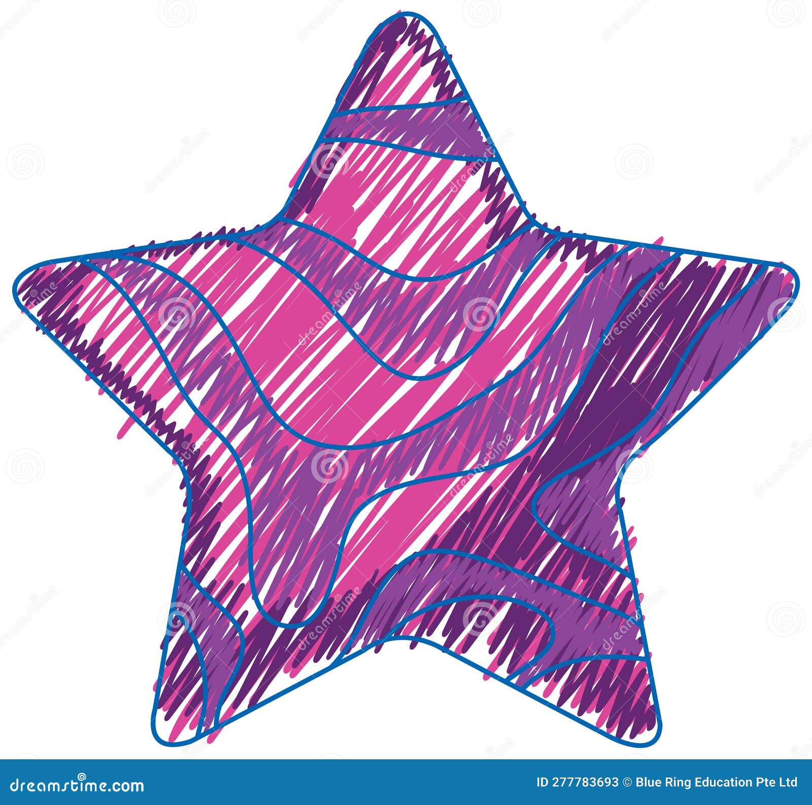 Star Pencil Colour Child Scribble Style Stock Vector - Illustration of ...