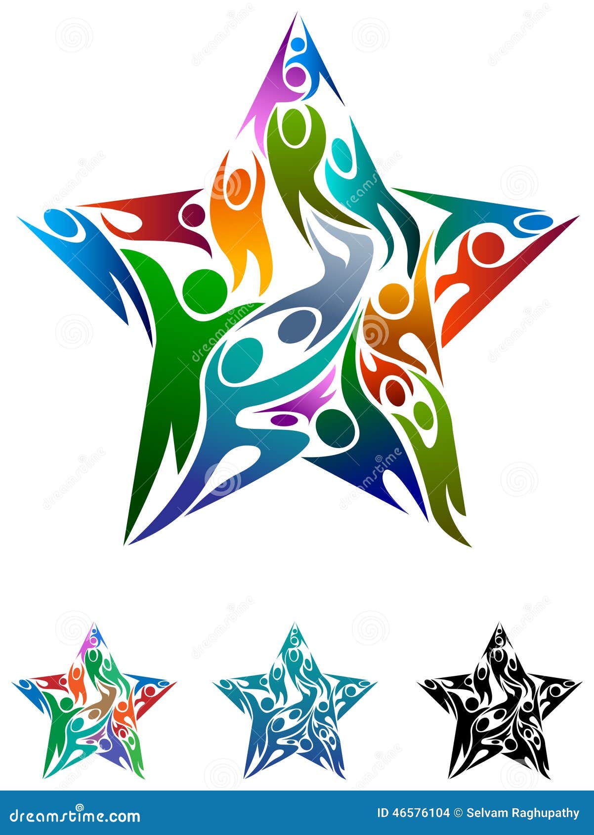 Star people stock vector. Illustration of cooperation - 46576104