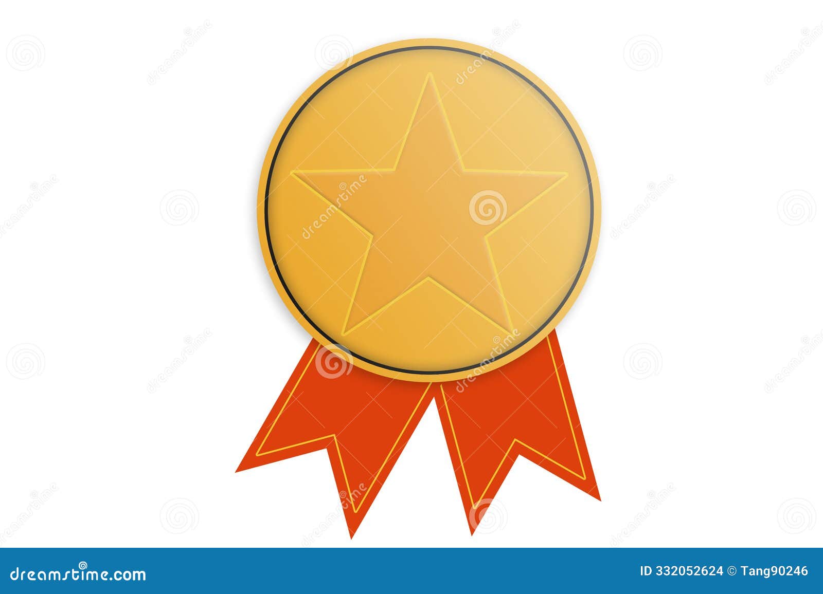 Star Performer Medallion with Ribbon in Cartoon Style Stock ...