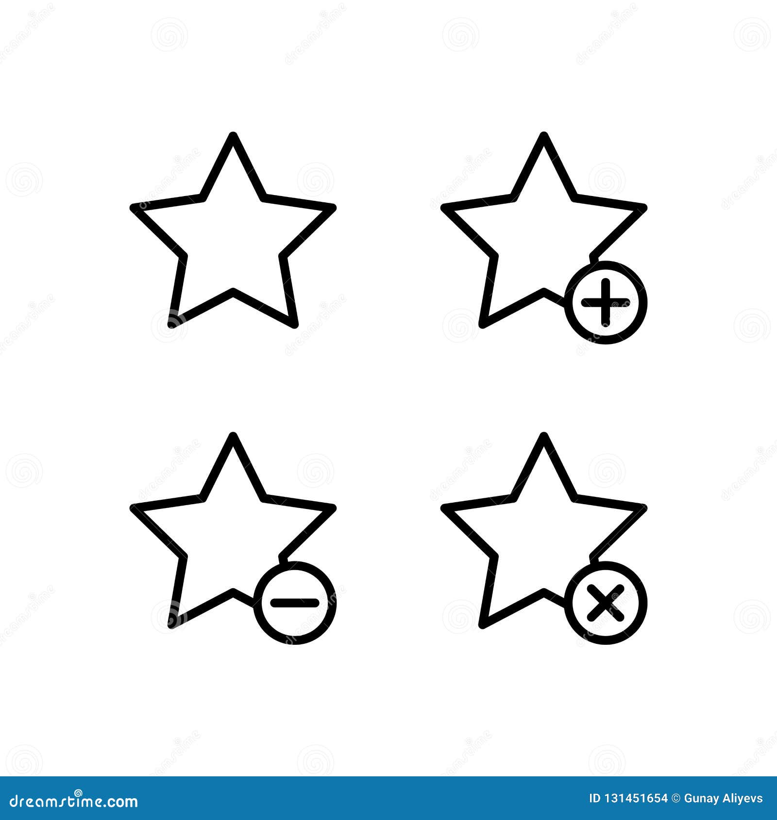 Star, Plus, Remove, Minus Sign Icons. Element of Outline Button Icons ...