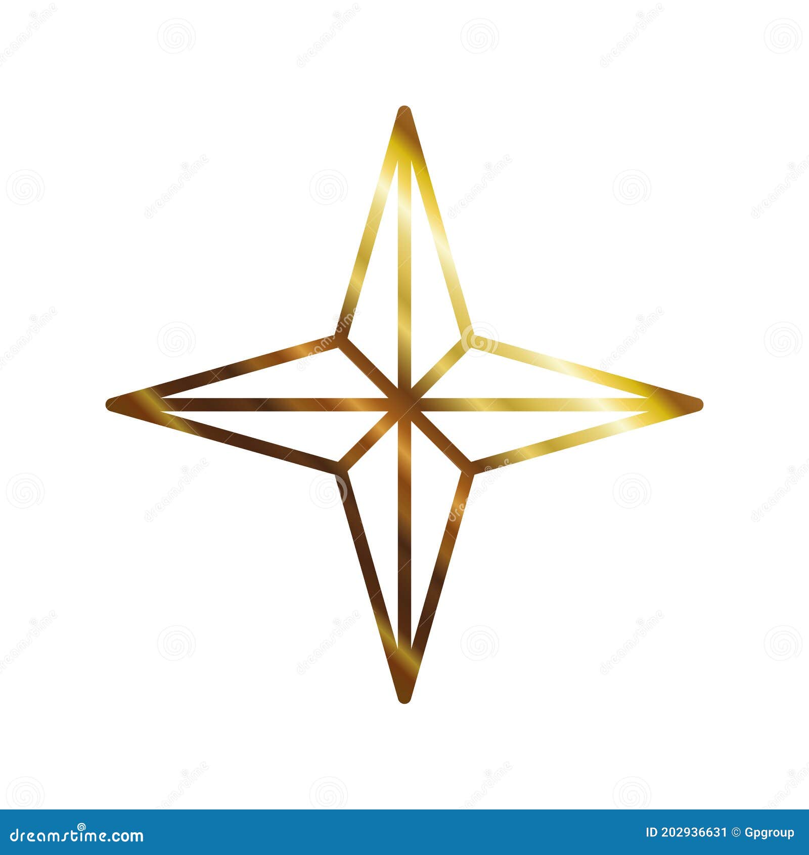 Star of 4 Points Gold Style Icon Vector Design Stock Vector ...
