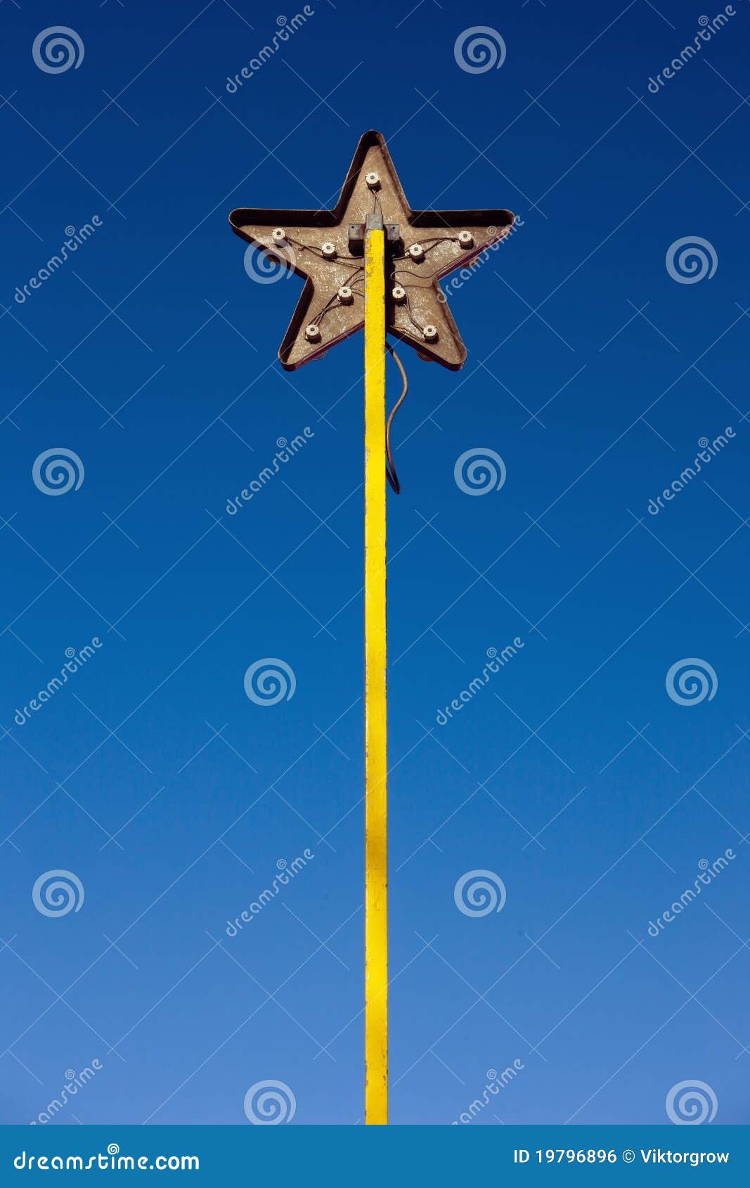 Star on a pole stock photo. Image of side, reverse, star - 19796896