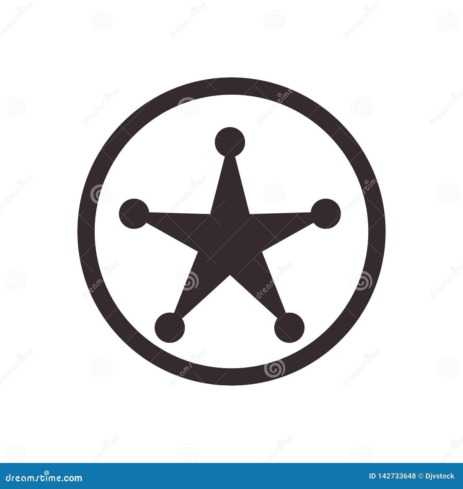 Star police badge icon stock vector. Illustration of design - 142733648