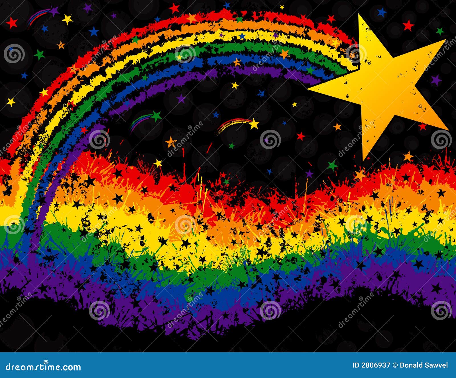 Star and rainbow grunge stock vector. Illustration of color - 2806937