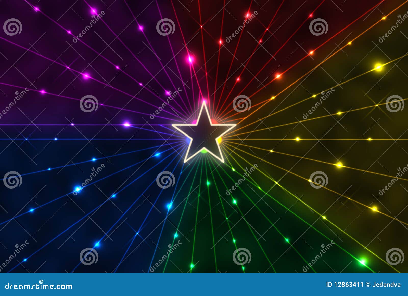 Star with rainbow rays stock illustration. Illustration of beautiful ...