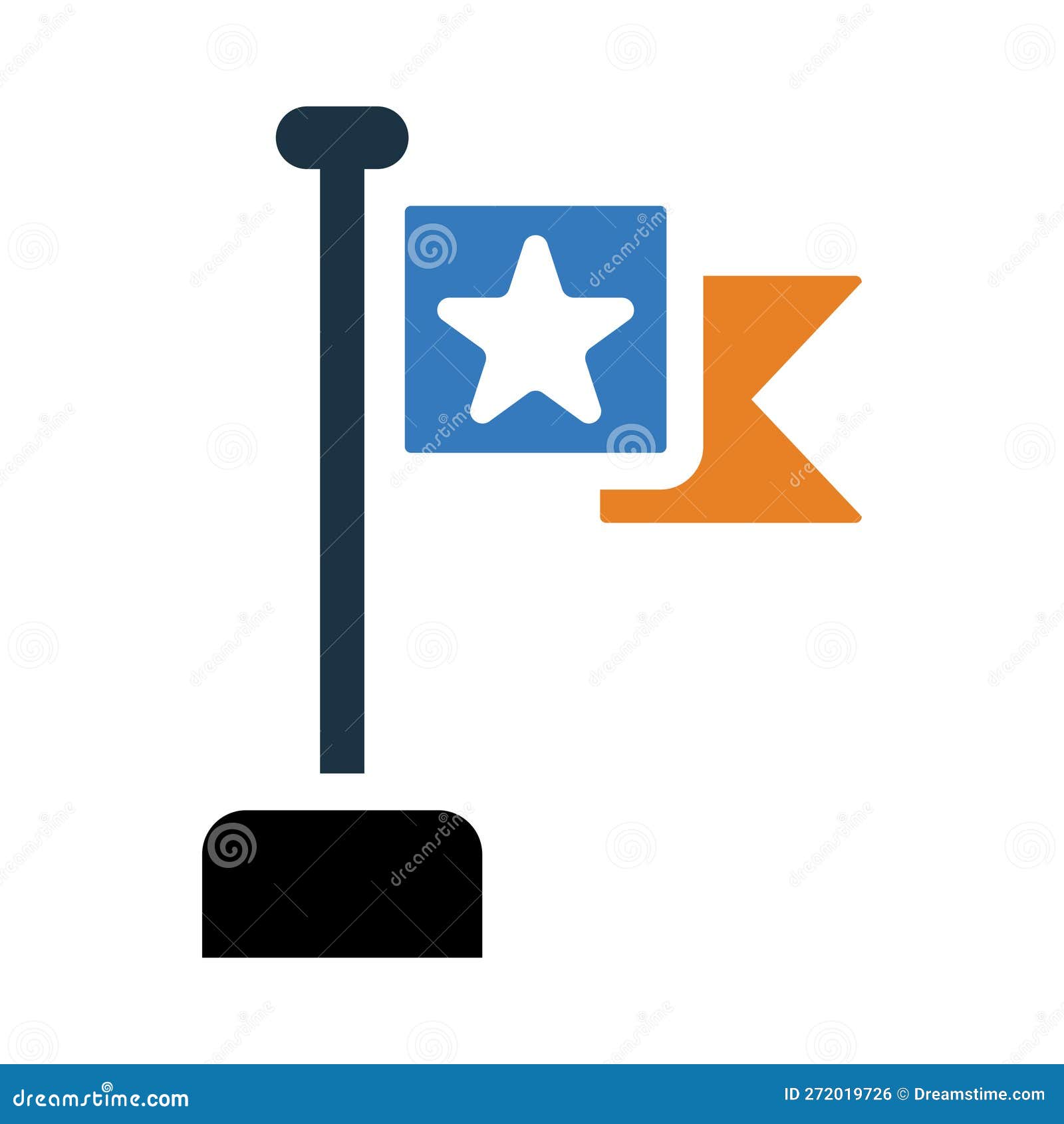 Star, Rank Flag, Star Award Flag Icon Stock Vector - Illustration of ...