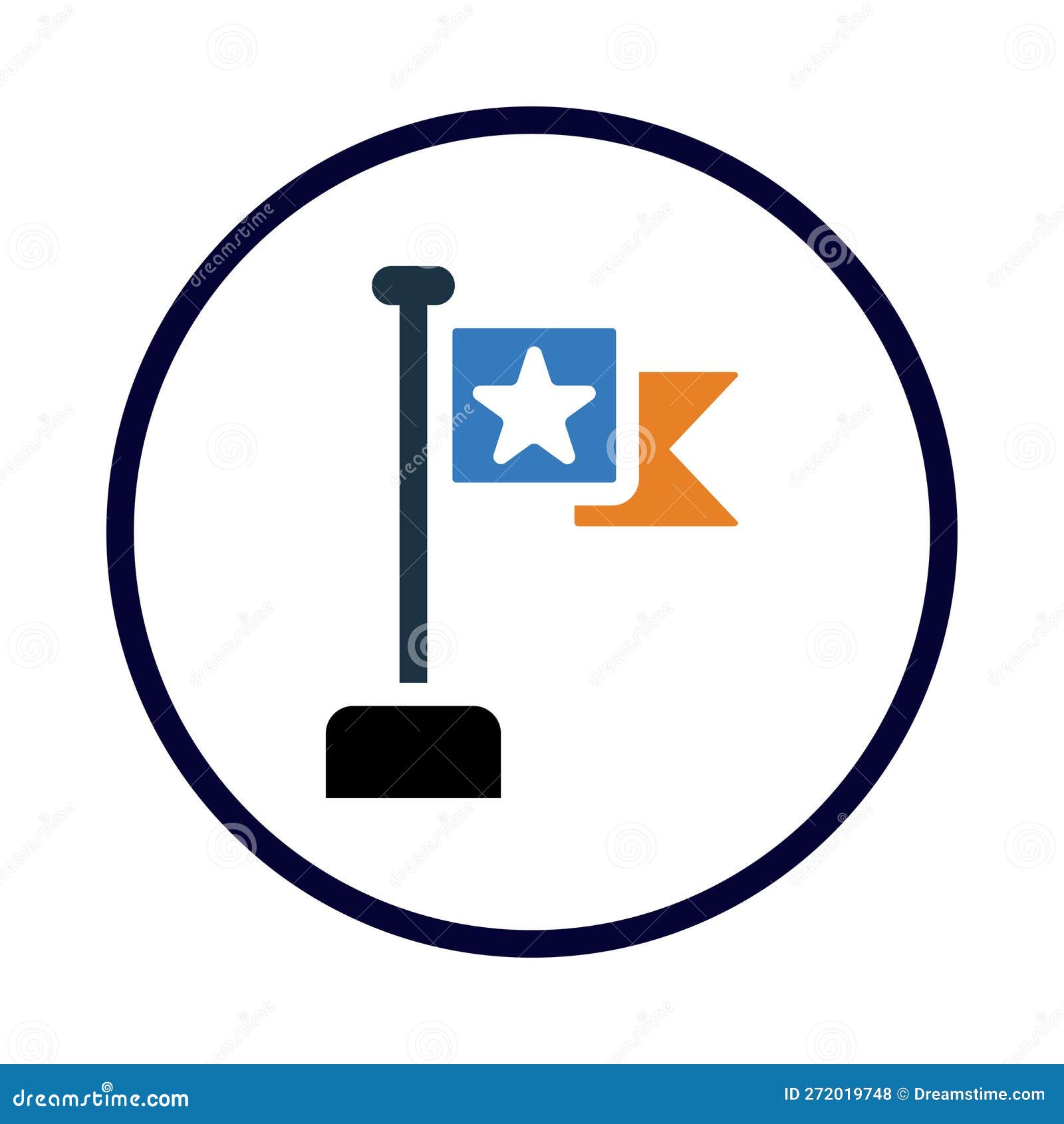 Star, Rank Flag, Star Award Flag Icon Stock Vector - Illustration of ...