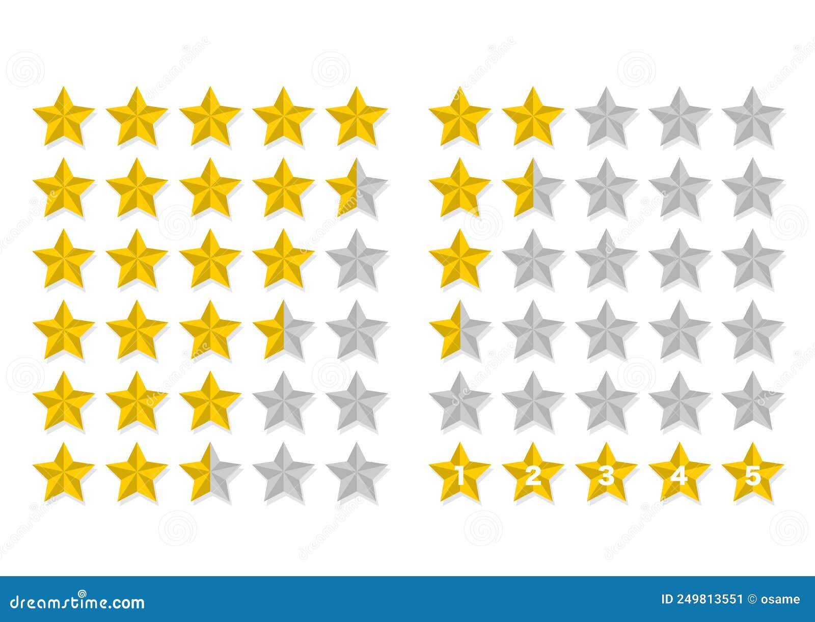 Star Ranking Icons Set. 1st To 5th. Vector Illustration. Stock Vector ...