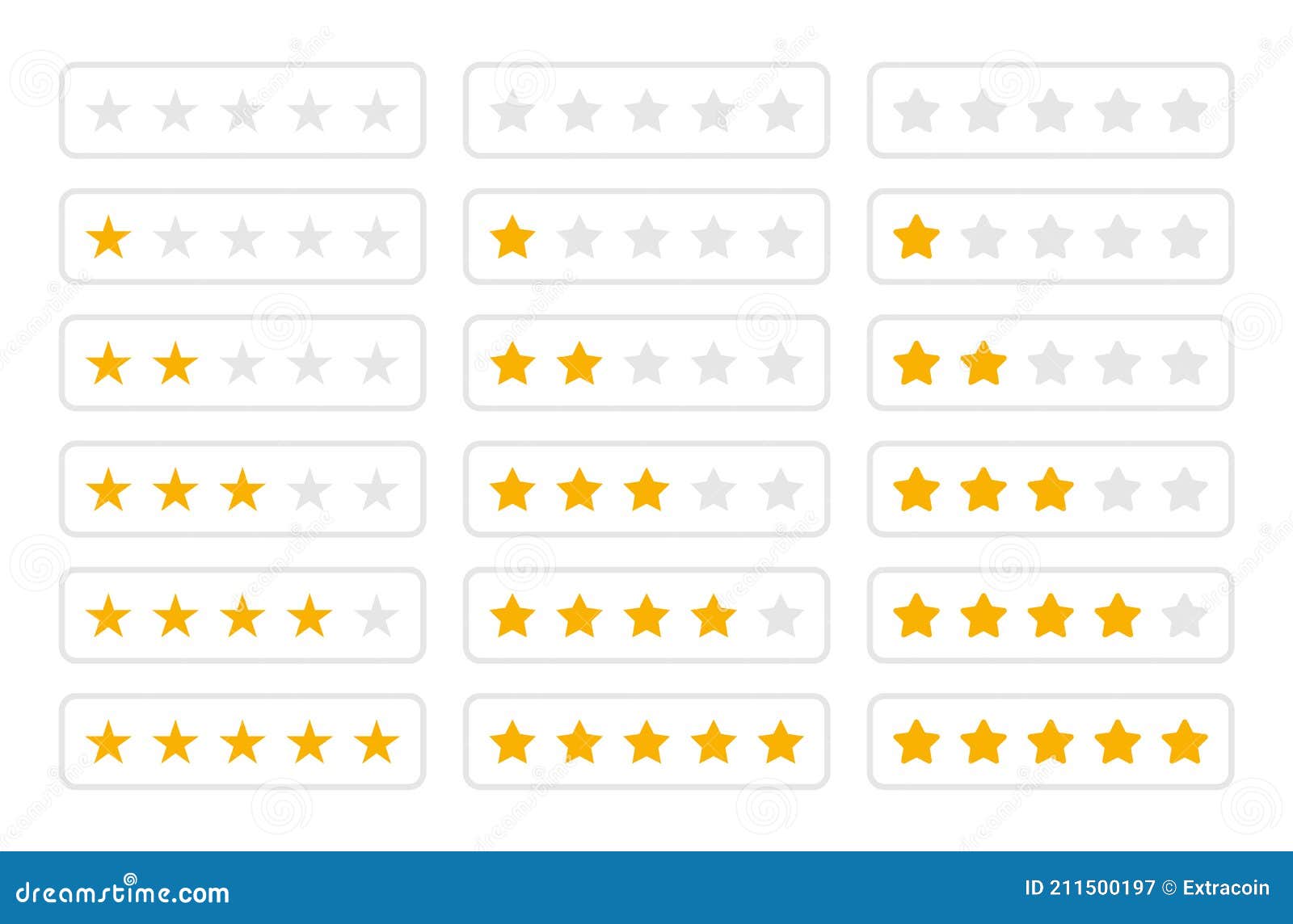 5 Star Rate Set, Customer Feedback Rating Stars Stock Illustration ...