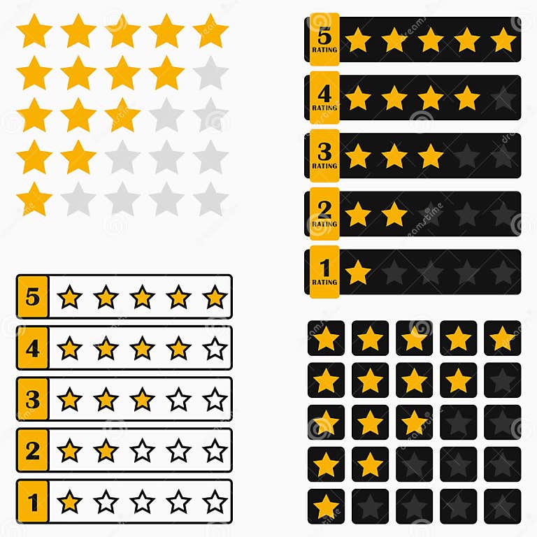 Star Rating Bar. Set of Elements for Design Interface of Website or App ...