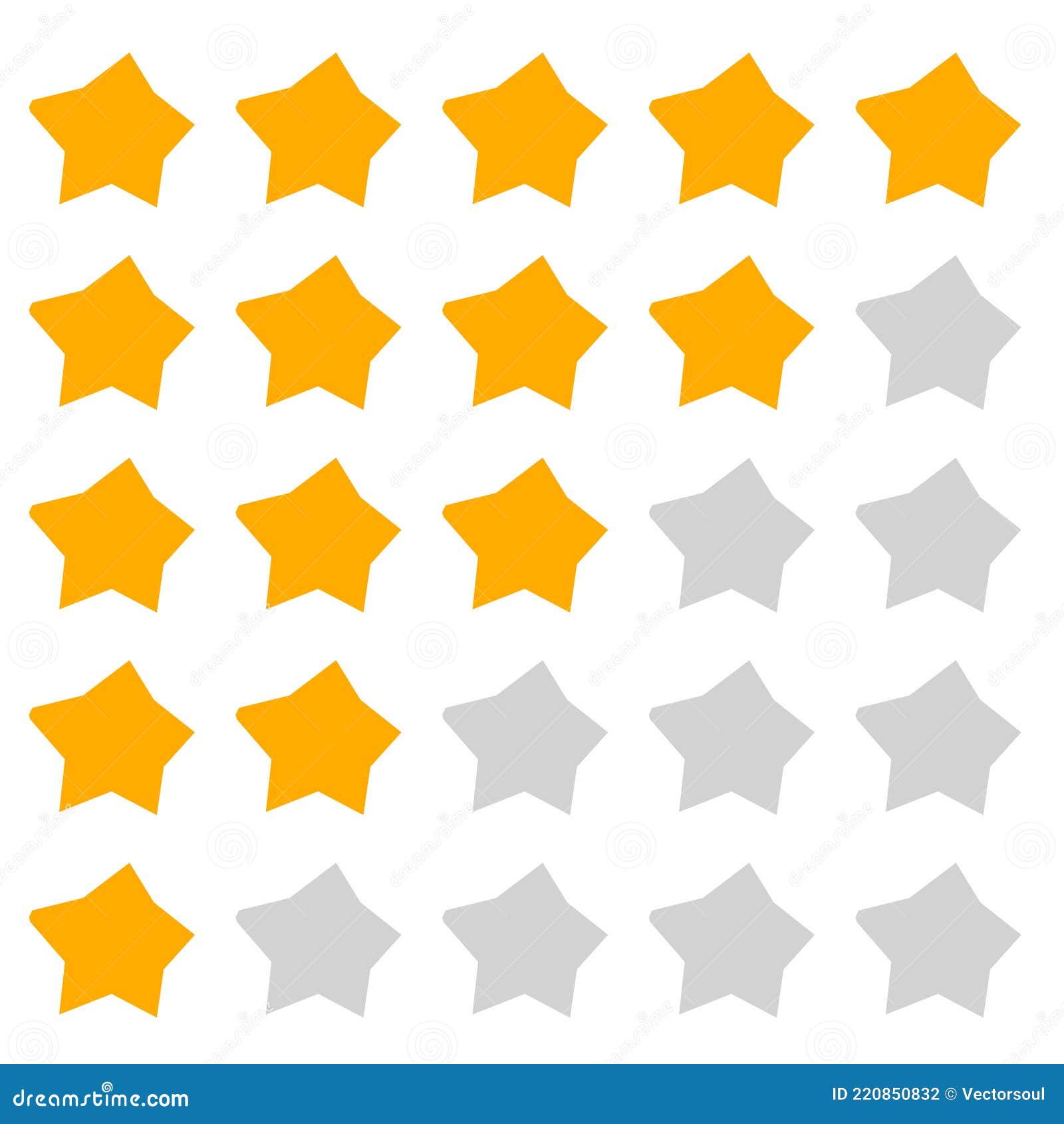Star Rating Element with Slightly Distorted Stars Stock Vector ...