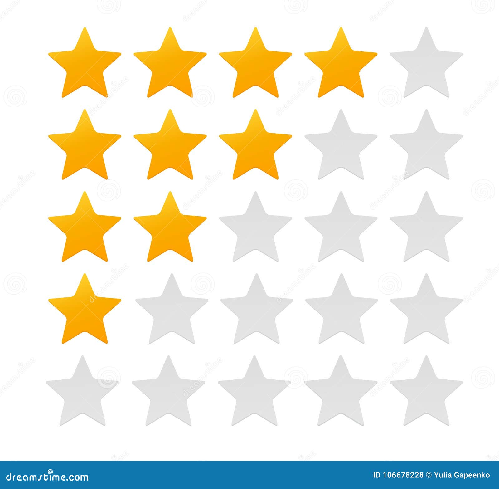 Star Rating. Evaluation System and Positive Review Sign Stock Vector ...