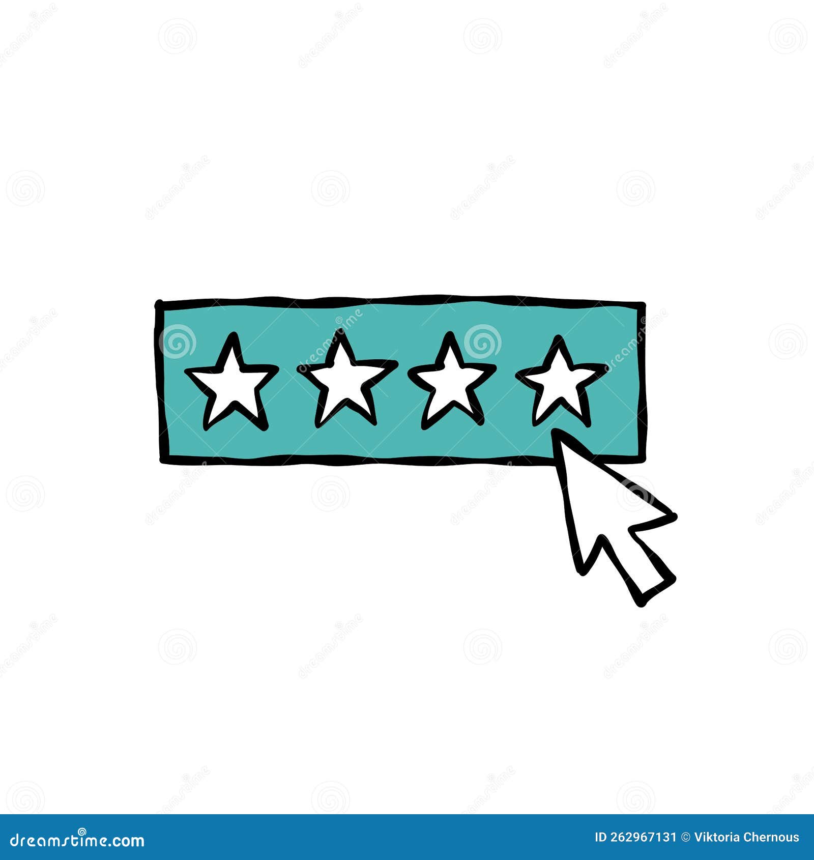 Star Rating, Feedback Doodle Icon, Vector Hand Drawn Illustration Stock ...