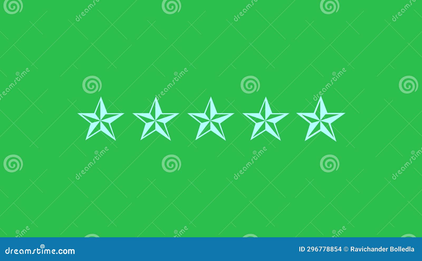 5 Star Rating on Green Screen Background Motion Graphic Effects. Stock ...