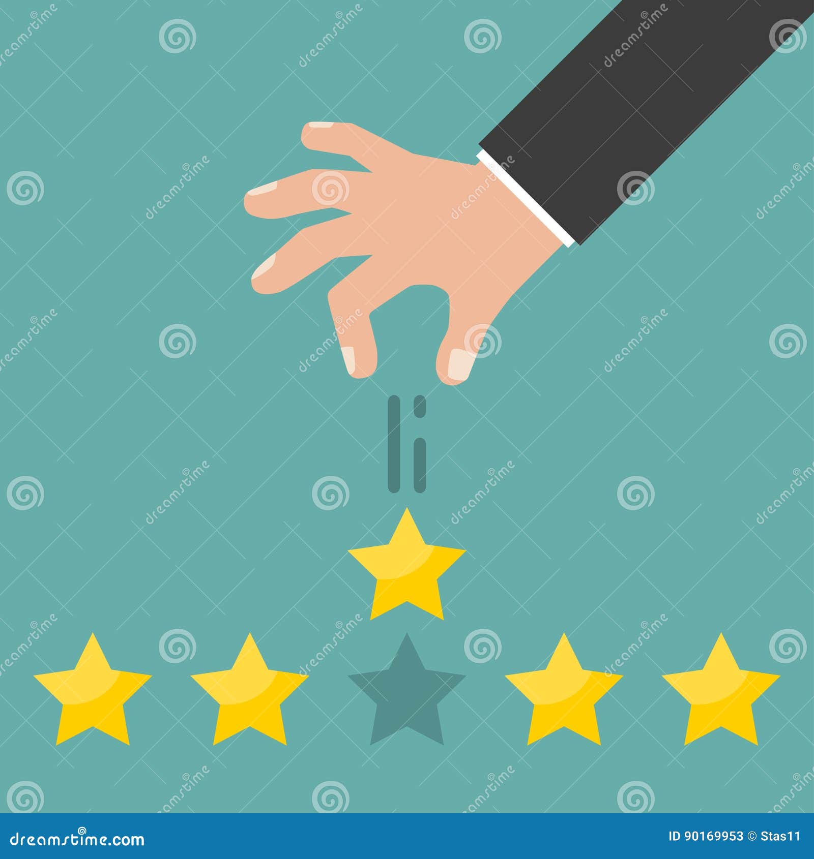 Star Rating. Hand Giving Five Star Rating Stock Illustration ...