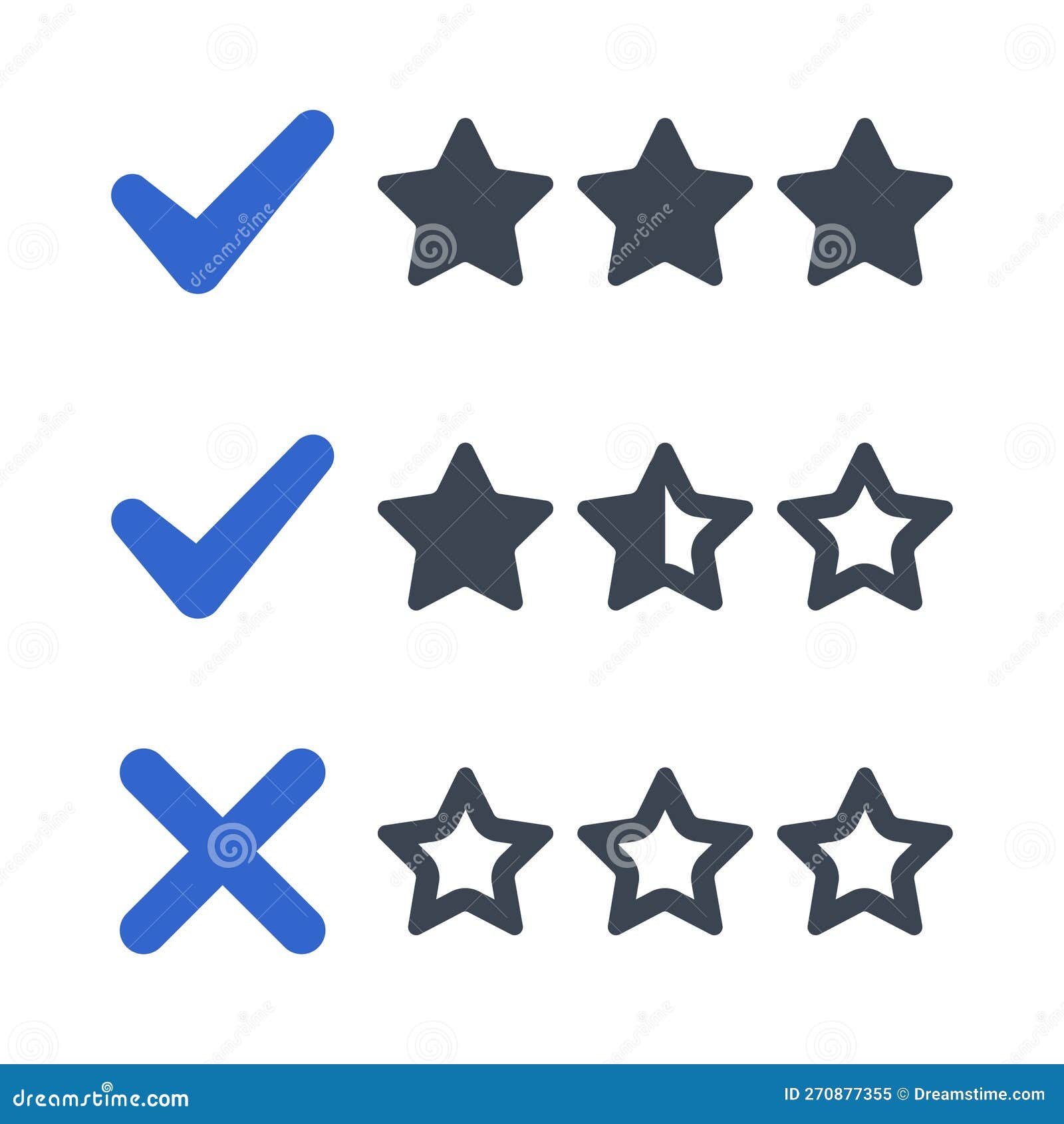 Star rating icon stock vector. Illustration of cancel - 270877355