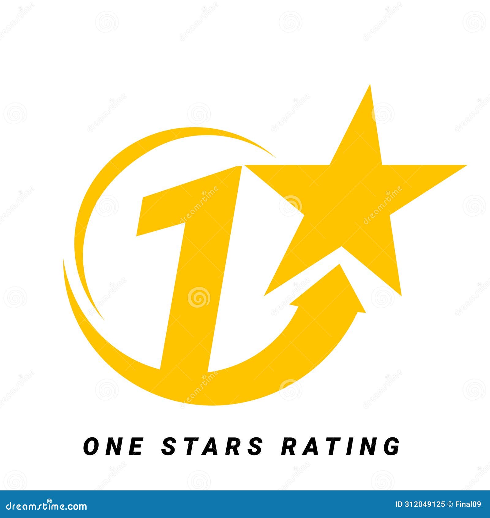 1 Star Rating. One Star Symbol or Emblem Stock Vector - Illustration of ...