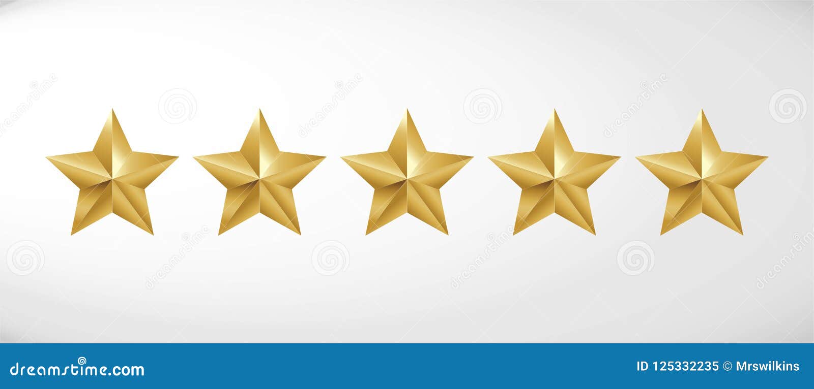 Star Rating Realistic Gold Star Set Vector Stock Illustration ...