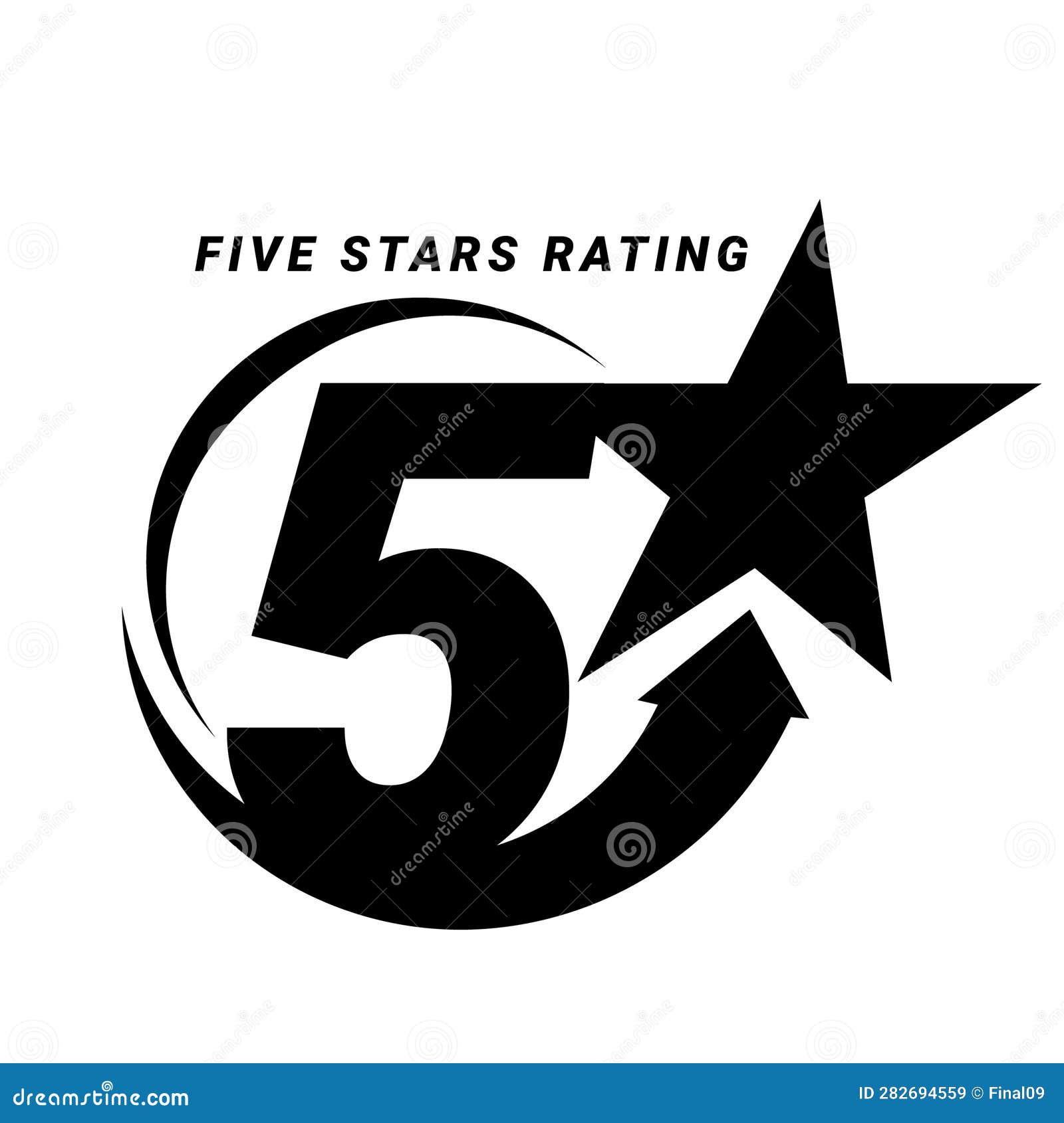 5 Star Rating. Symbol or Emblem Stock Vector - Illustration of shape ...