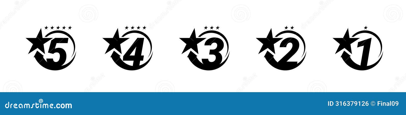 Star Rating. Star Symbol or Emblem Stock Vector - Illustration of sign ...