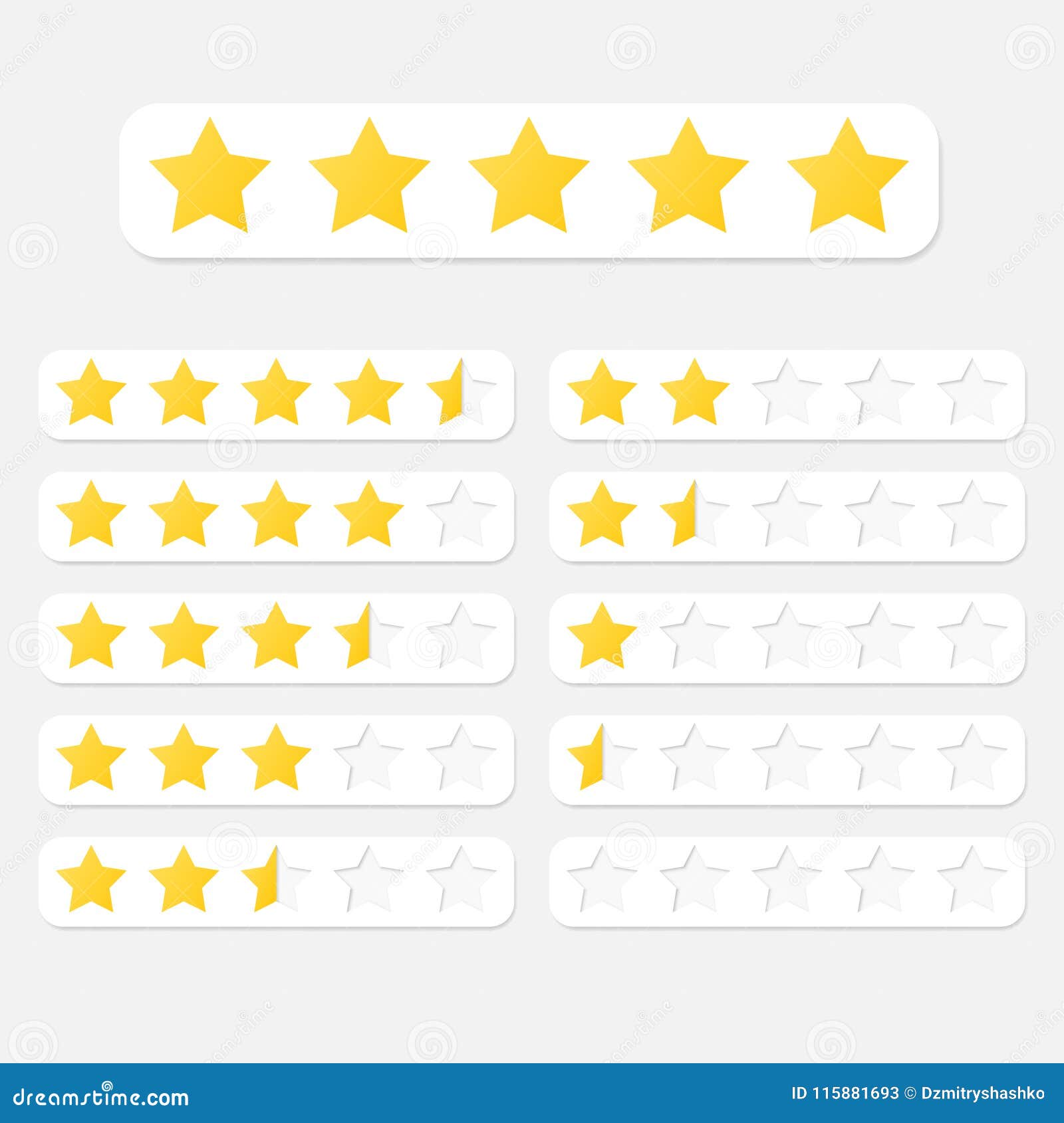 Star rating system stock vector. Illustration of isolated - 115881693